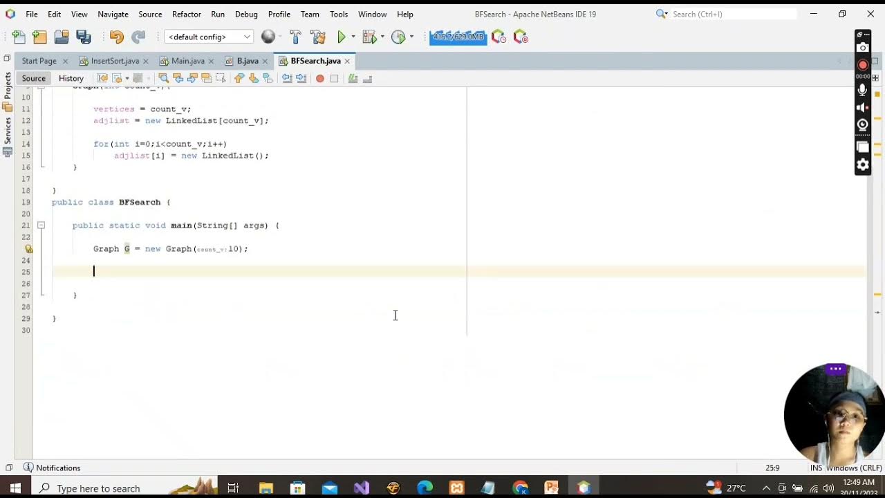 Breadth First Search Graph using Java Program - YouTube