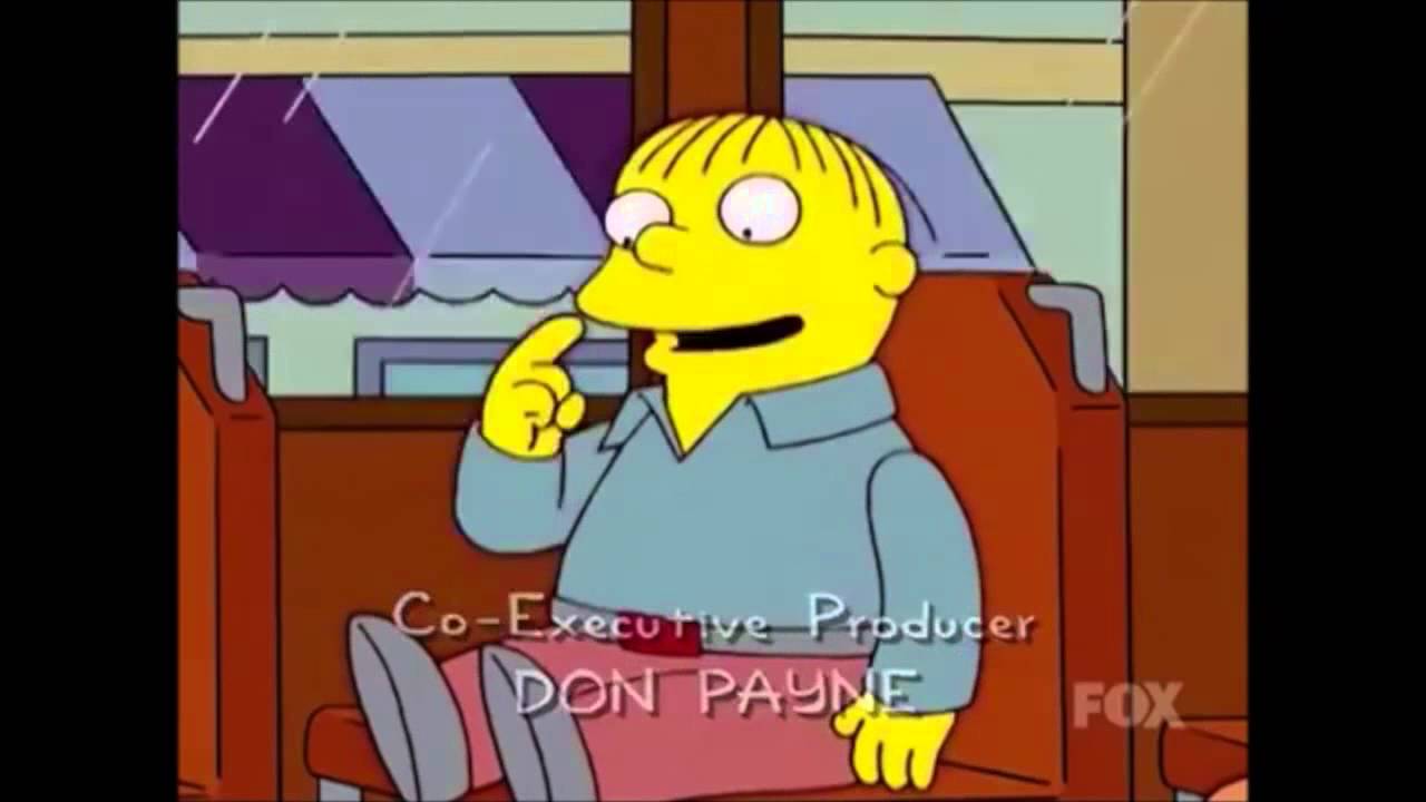 The Simpsons - Ralph's finger betrays him (S15Ep18) - YouTube