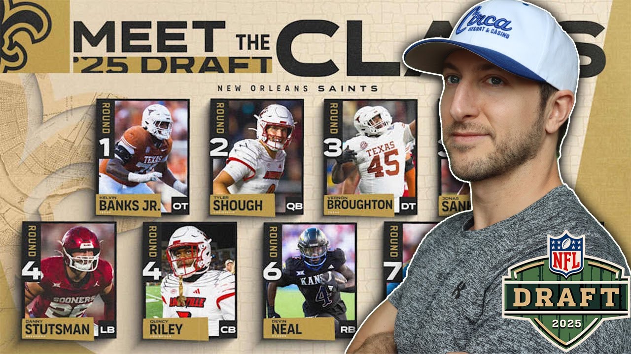 Grading the New Orleans Saints 2025 Draft | James Skrmetta Reacts - YouTube