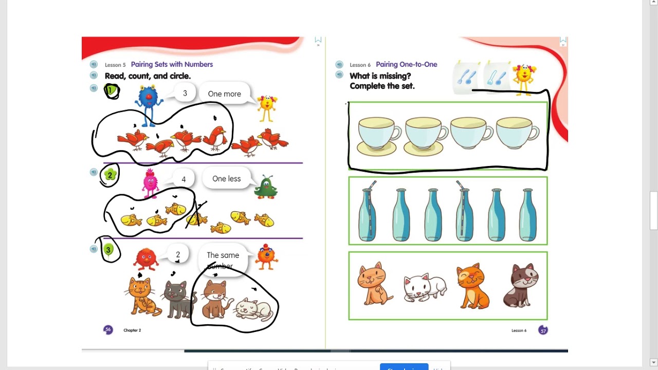 Math Workbook pages 56-57- Kindergarten 1a - YouTube