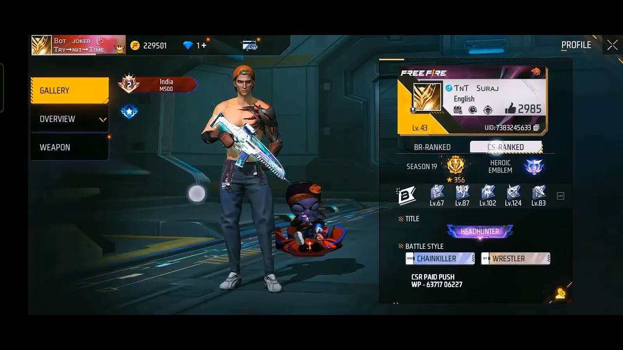 free fire only grandmaster ID - YouTube