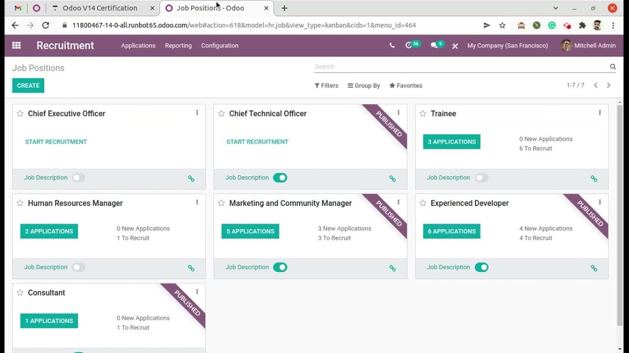 Odoo14 | Certification Sample Questions | Website Q2 | Recruitment ...