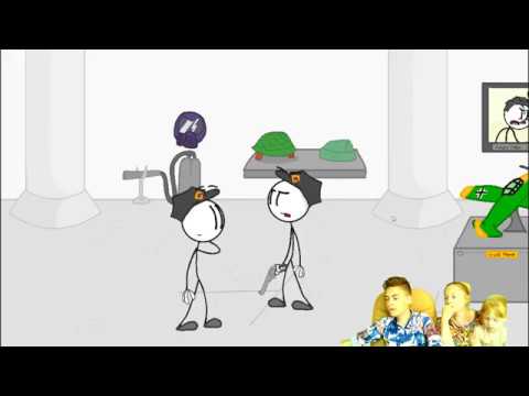 УБЕГАЕМ ОТ ОХРАННИКОВ В ИГРЕ stickman rob the diamond развлекательный ...