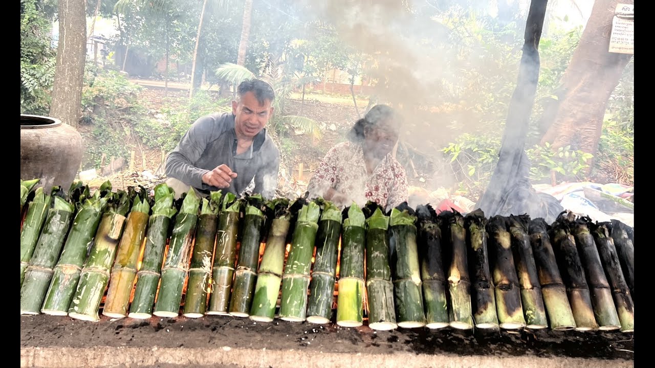 Sticky Rice in Bamboo at Aek Phnum District in Battambang ...