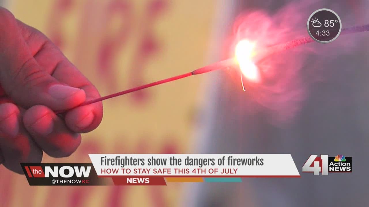 Olathe Fire Department holds firework safety demonstration - YouTube
