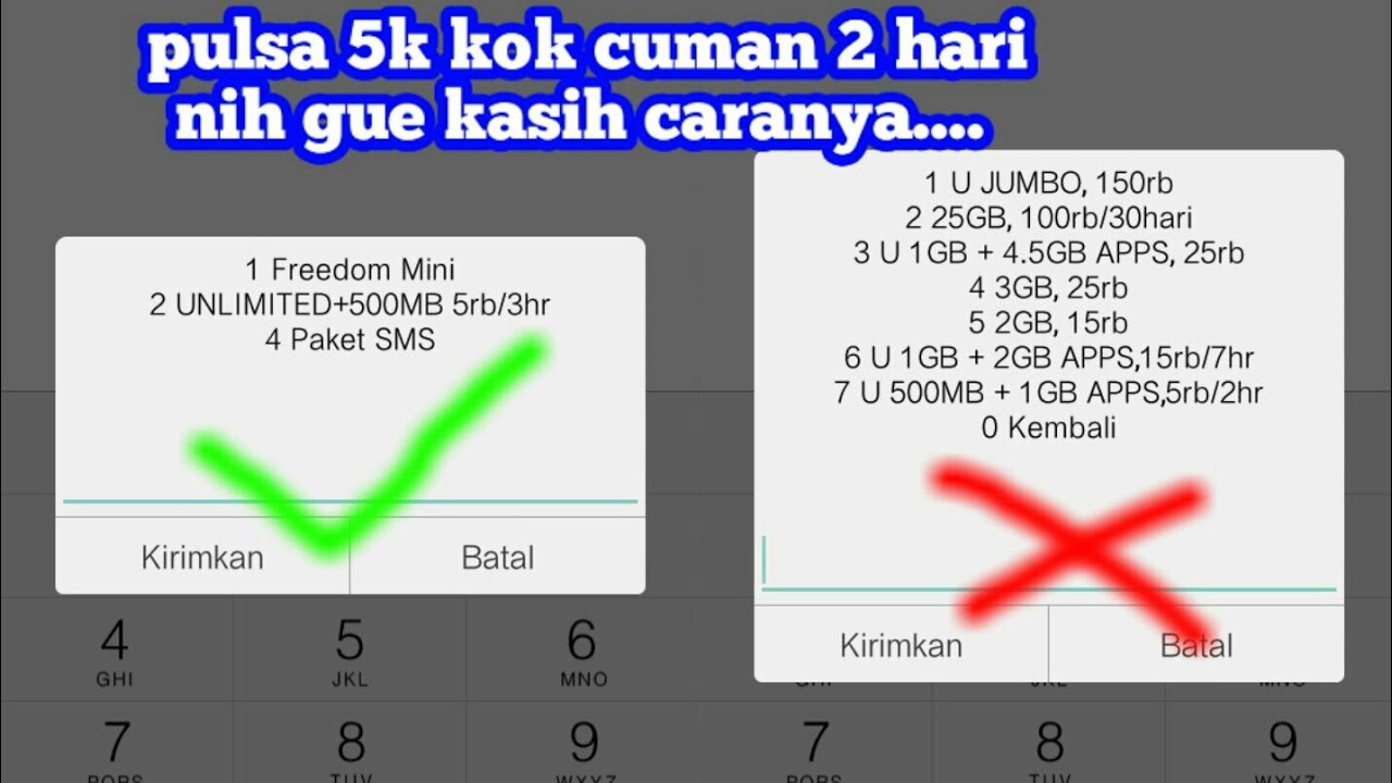 Tutorial cara membuat kuota dengan pulsa - YouTube