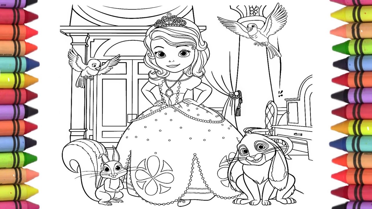 Sofia princess drawing colouring and painting for kids,Sofia the first ...