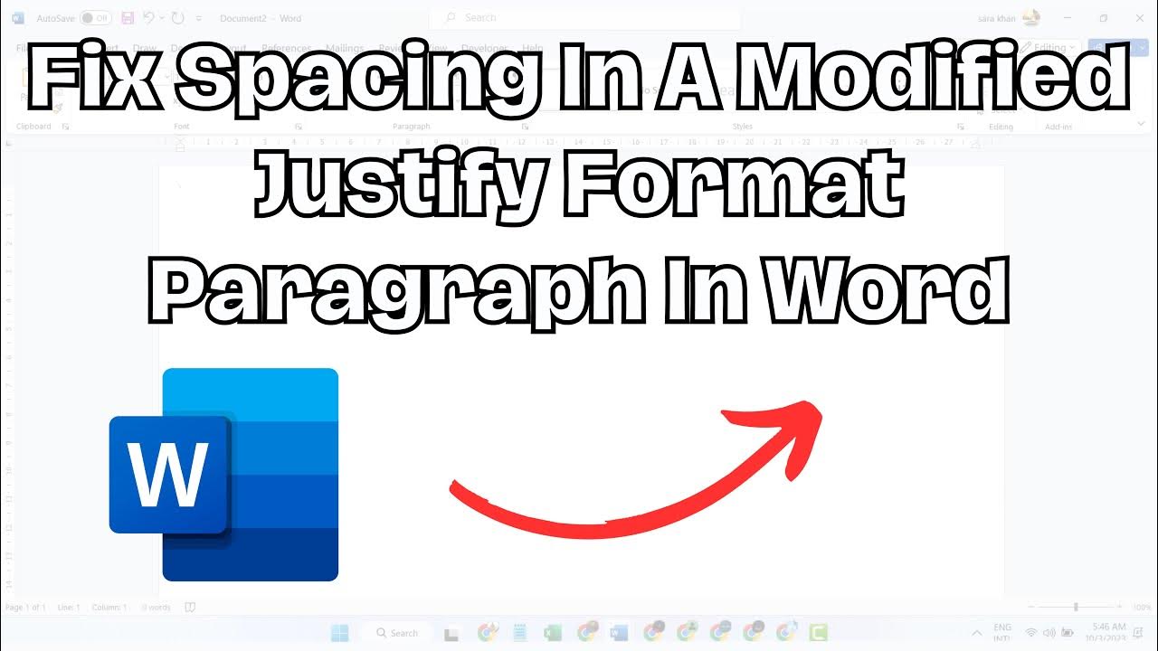 Fix spacing in a modified justify format paragraph in Word | Remove The ...