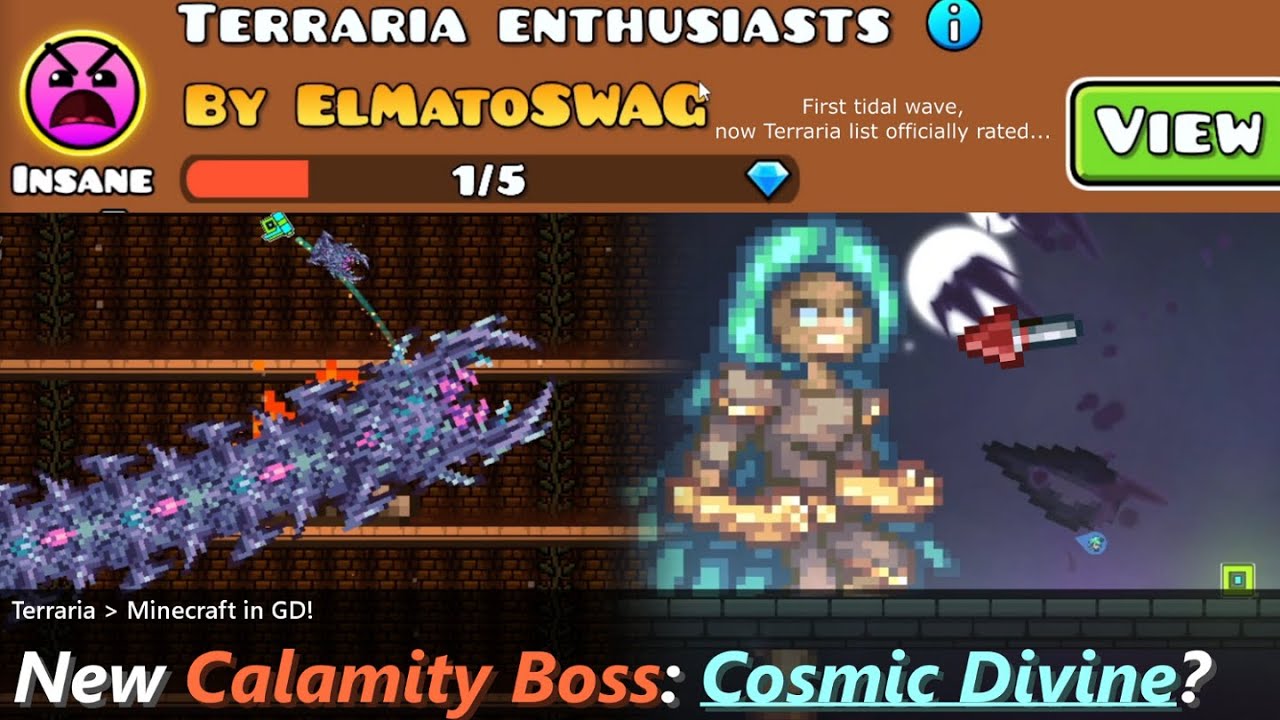 Terraria Calamity is officially listed in Geometry Dash!? ─ 9000 IQ Terraria levels in GD - YouTube