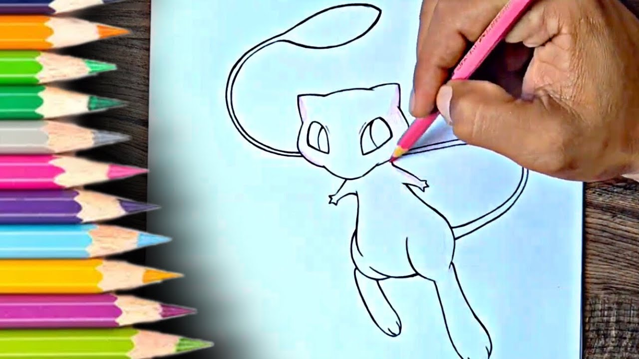 COMO DESENHAR O PERSONAGEM POKEMON MEW - fácil e simples #drawing - YouTube