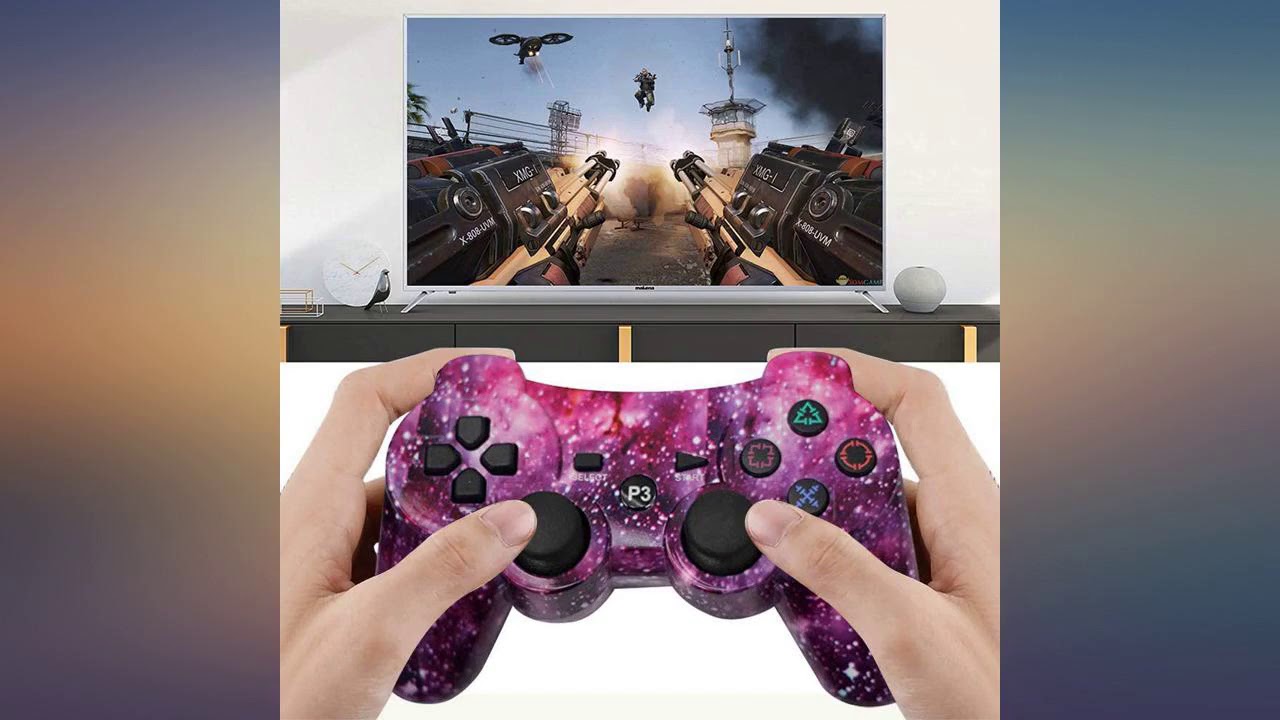 PS3 Controller 2 Pack Wireless 6-axis Dual Shock Gaming Controller for ...
