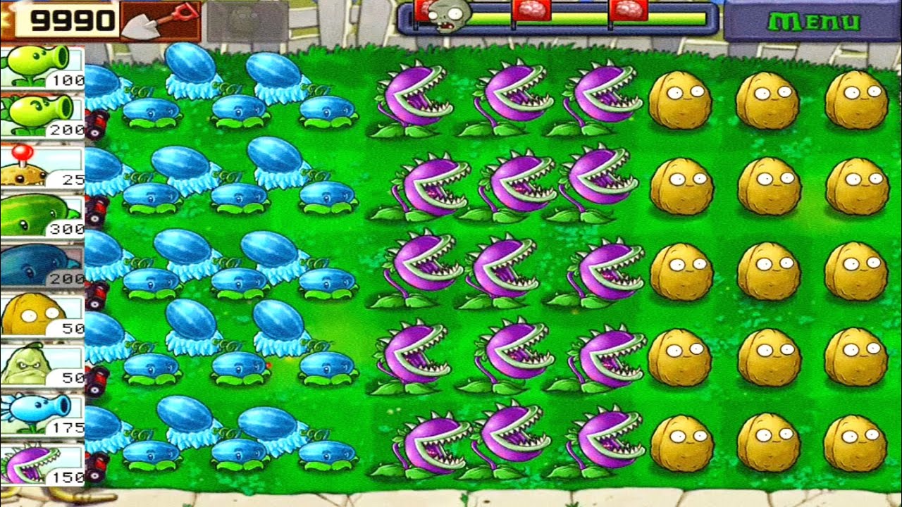 Plants vs Zombies || Winter Melon + Chomper + Wall nut vs All Zombies ...
