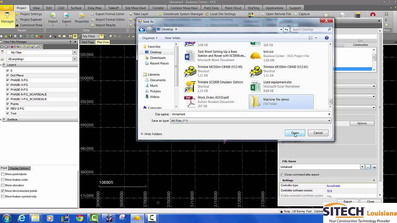 SITECH Louisiana- Business Center- Crating machine files for GPS - YouTube