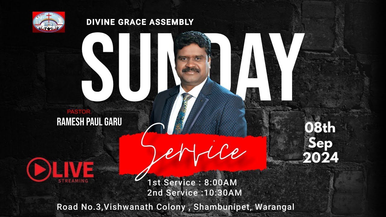 🔴 Sunday Service || Pastor Ramesh Paul || Divine Grace Assembly || 08 ...
