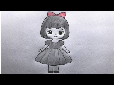 new year drawing 2025 easy pencil art girl 👯
