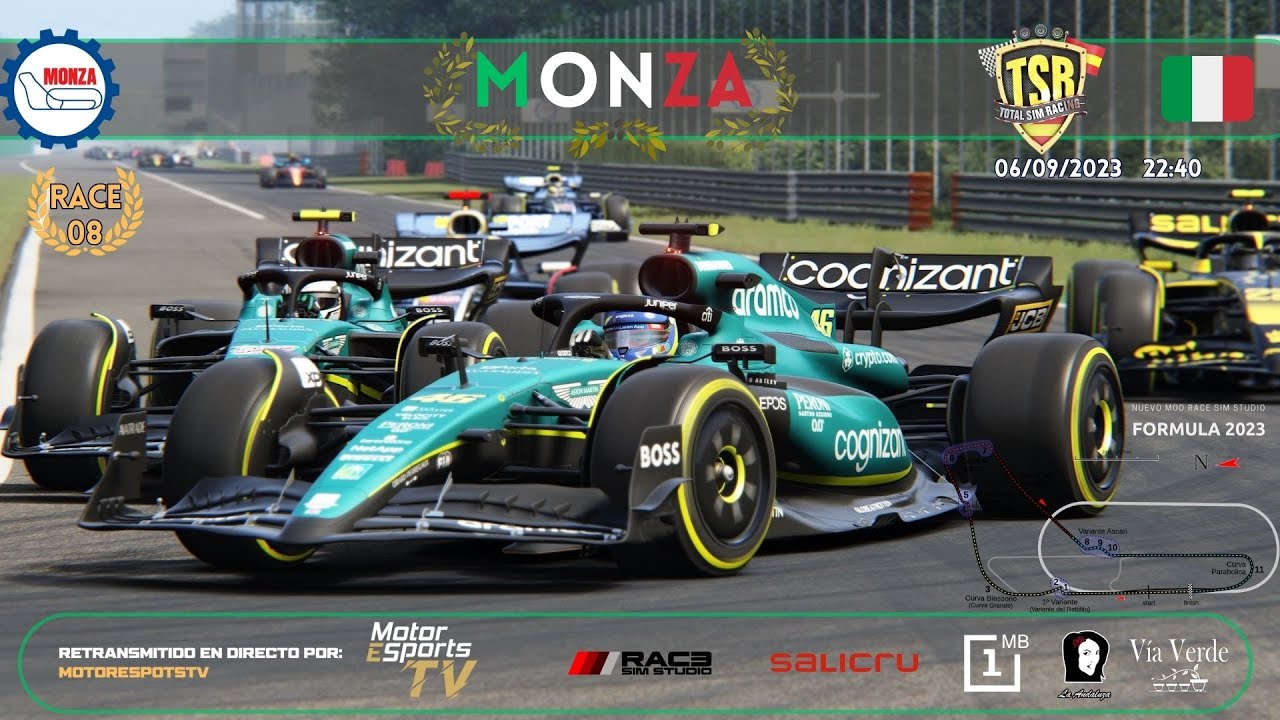 Total Sim Racing - XI Campeonato F1 - Monza - Carrera - Ronda 8 - YouTube