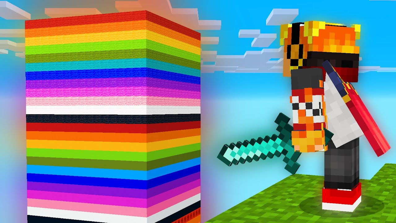 Přežil jsem 24 hodin na DUHOVÉM chunku! - YouTube