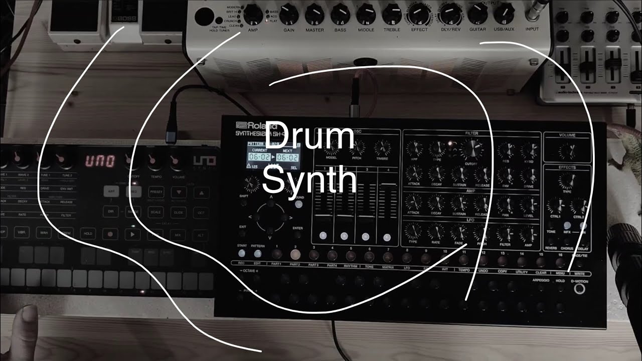 Drum Synth172 ll ambient techno - SH4D, UNO synth - YouTube