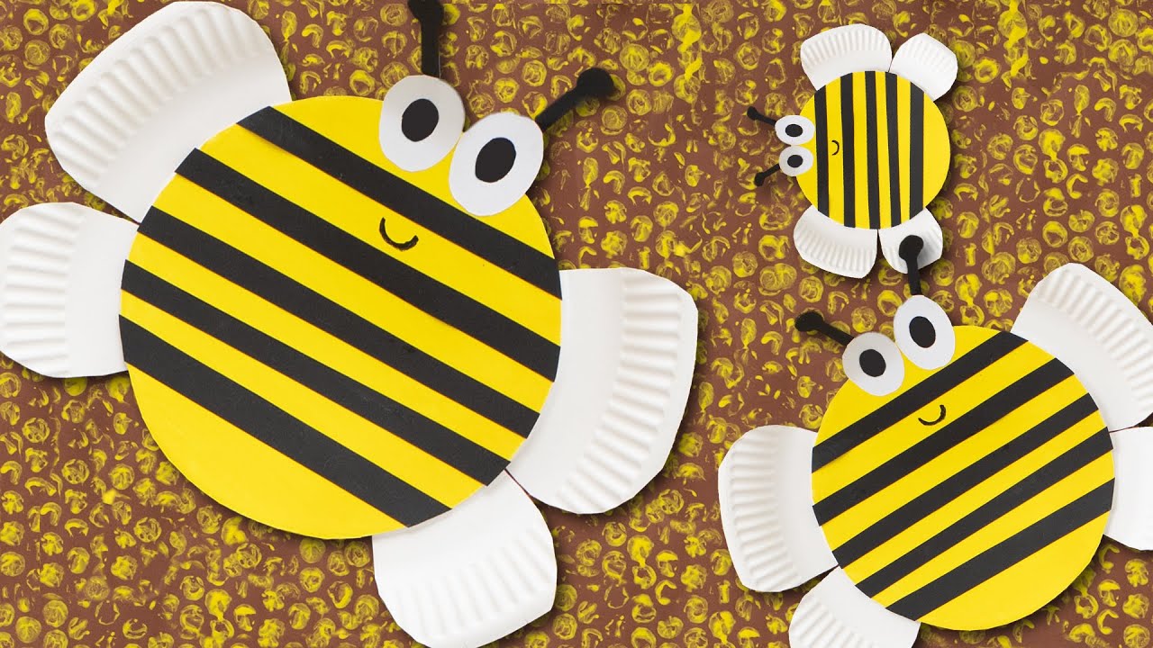 Bienen aus Papptellern basteln: 🐝 Bastelidee für den Frühling | Betzold ...