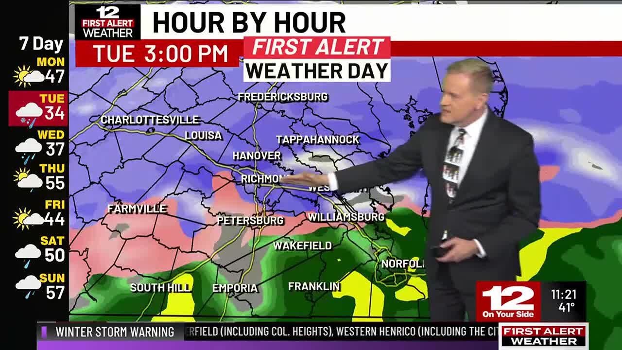 First Alert Weather Day: Significant snow and ice impacts on Tuesday ...