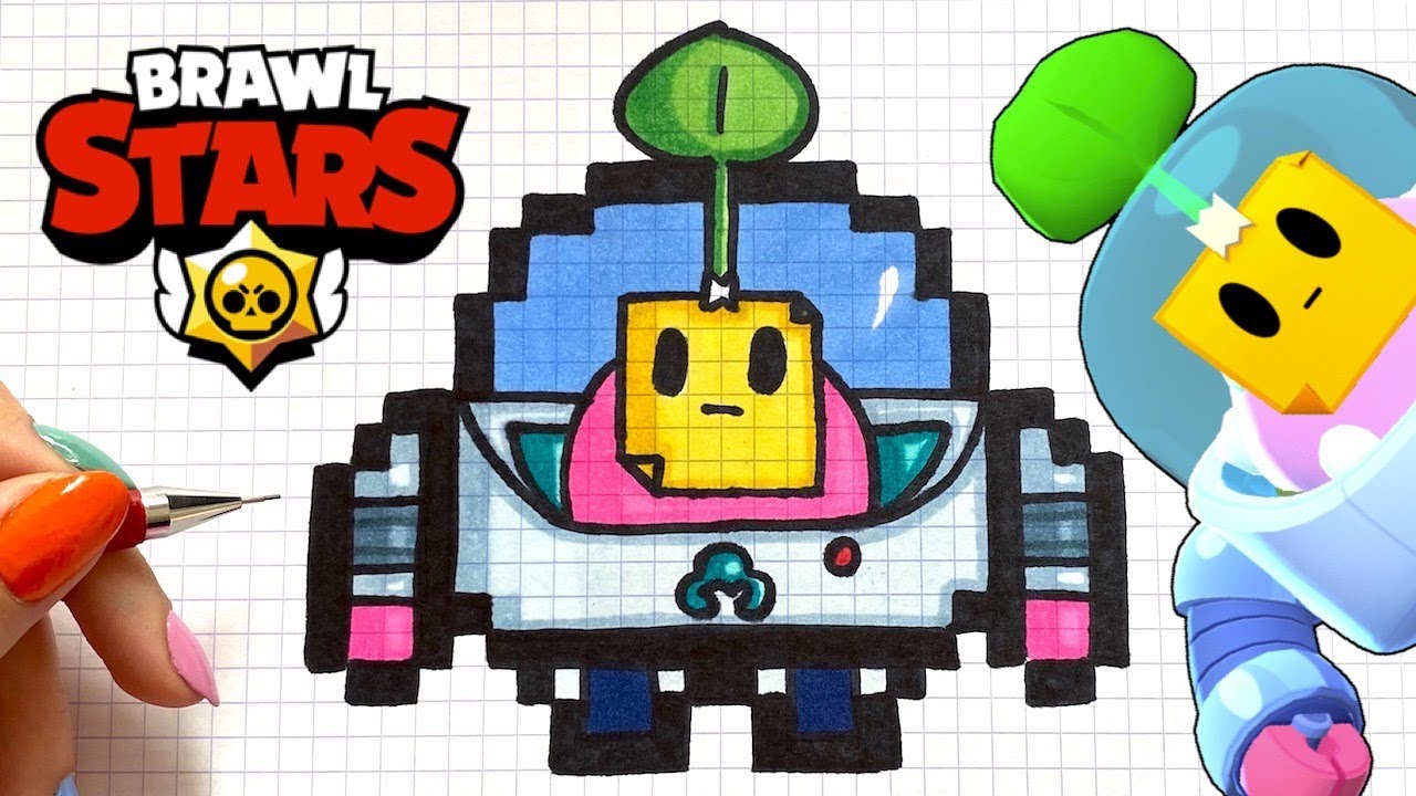 WIE ZEICHNET MAN SPROUT SKIN BRAWL STARS PIXEL ART - YouTube