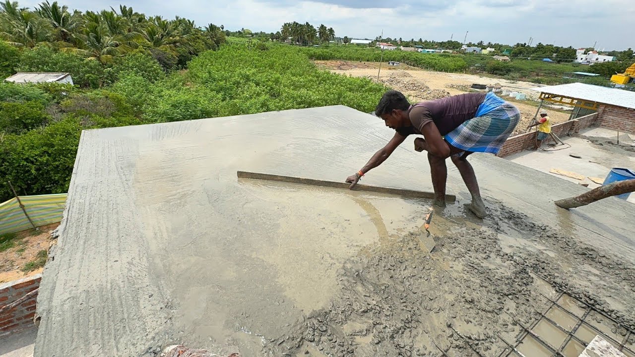 Rendering Roof Concrete Techniques_Building Staircase Area Roofing Rcc Concrete|Roof ...