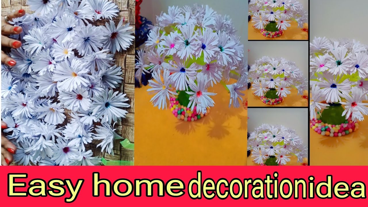 Easy home decoration items/paper flower croft/viral video croft idea ...