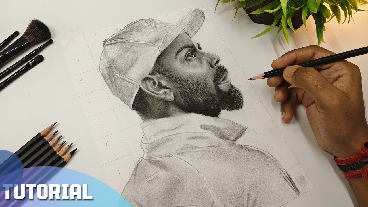 Virat Kohli Drawing | Realistic Portrait Step by Step | Easy Pencil ...