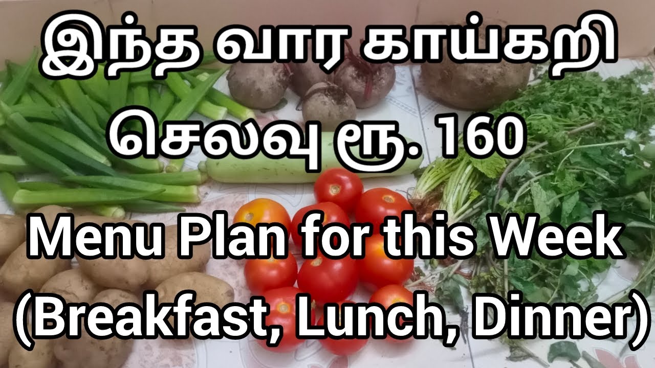 Veggies Shopping For This Week Rs 160 only Menu Plan for this week ...
