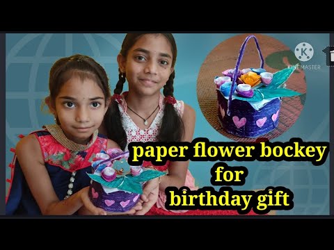 How to make paper flower bockey for birthday gift, MM#02 - YouTube
