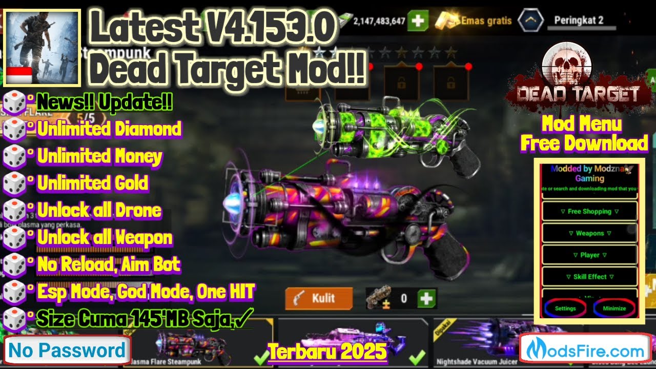 New Update!! Mod Menu Apk Dead Target V4.153.0 Unlimited Gems, Unlock ...