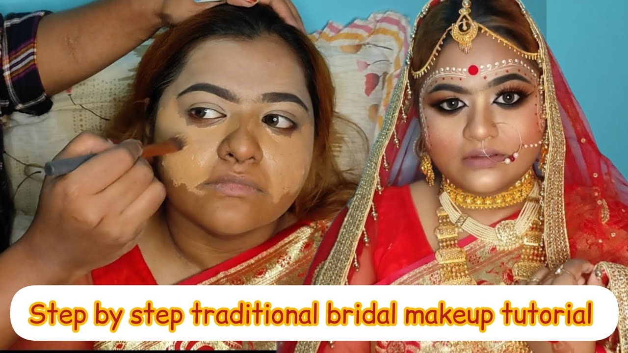 Traditional bengali bridal makeup tutorial| Bridal makeup tutorial ...