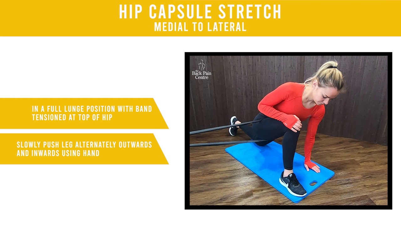 HIP CAPSULE STRETCH MEDIAL TO LATERAL - YouTube