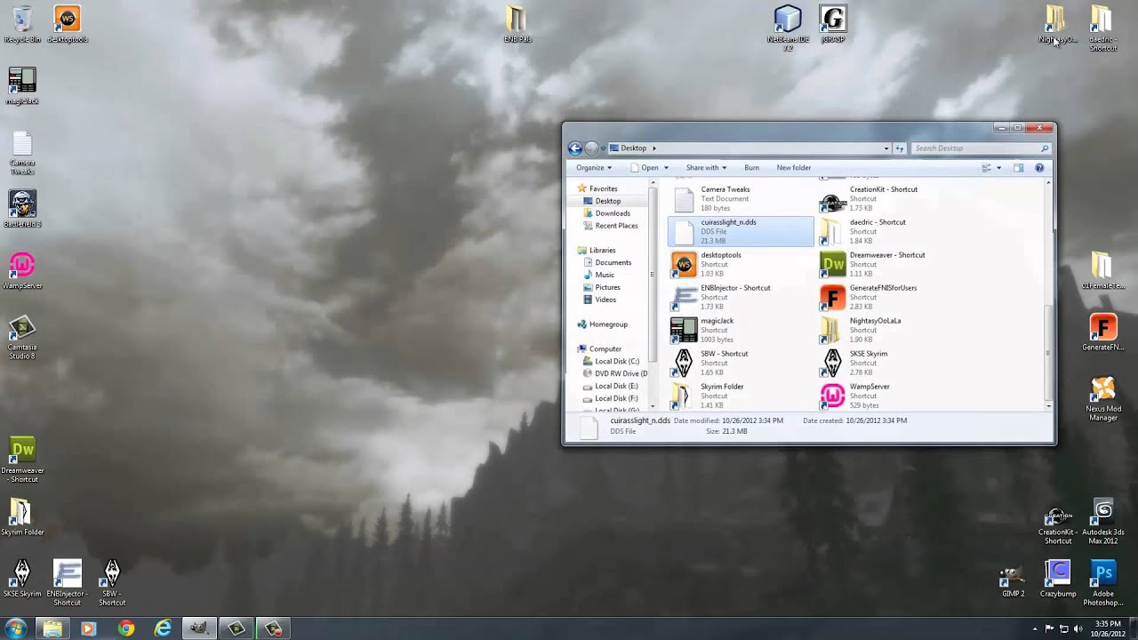 Skyrim Windows 7 Interface