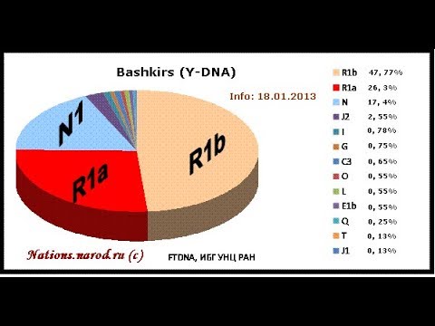 Гены башкир R1b, R1a и N1c - YouTube