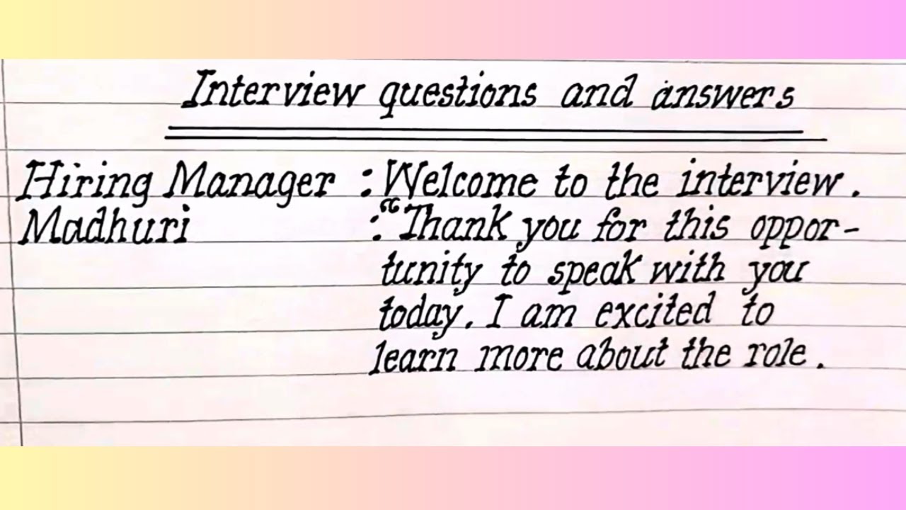 Interview Questions || 3 Most important interview Questions and Answers - YouTube
