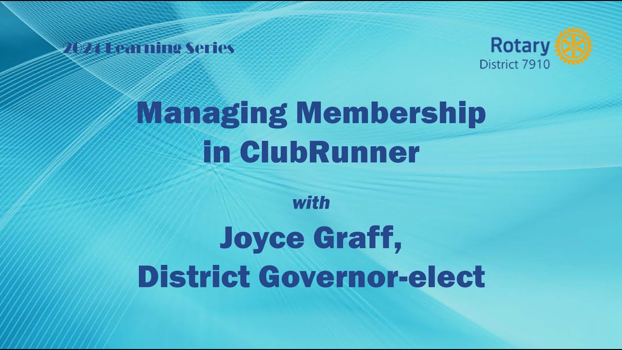 Managing Membership with ClubRunner - YouTube