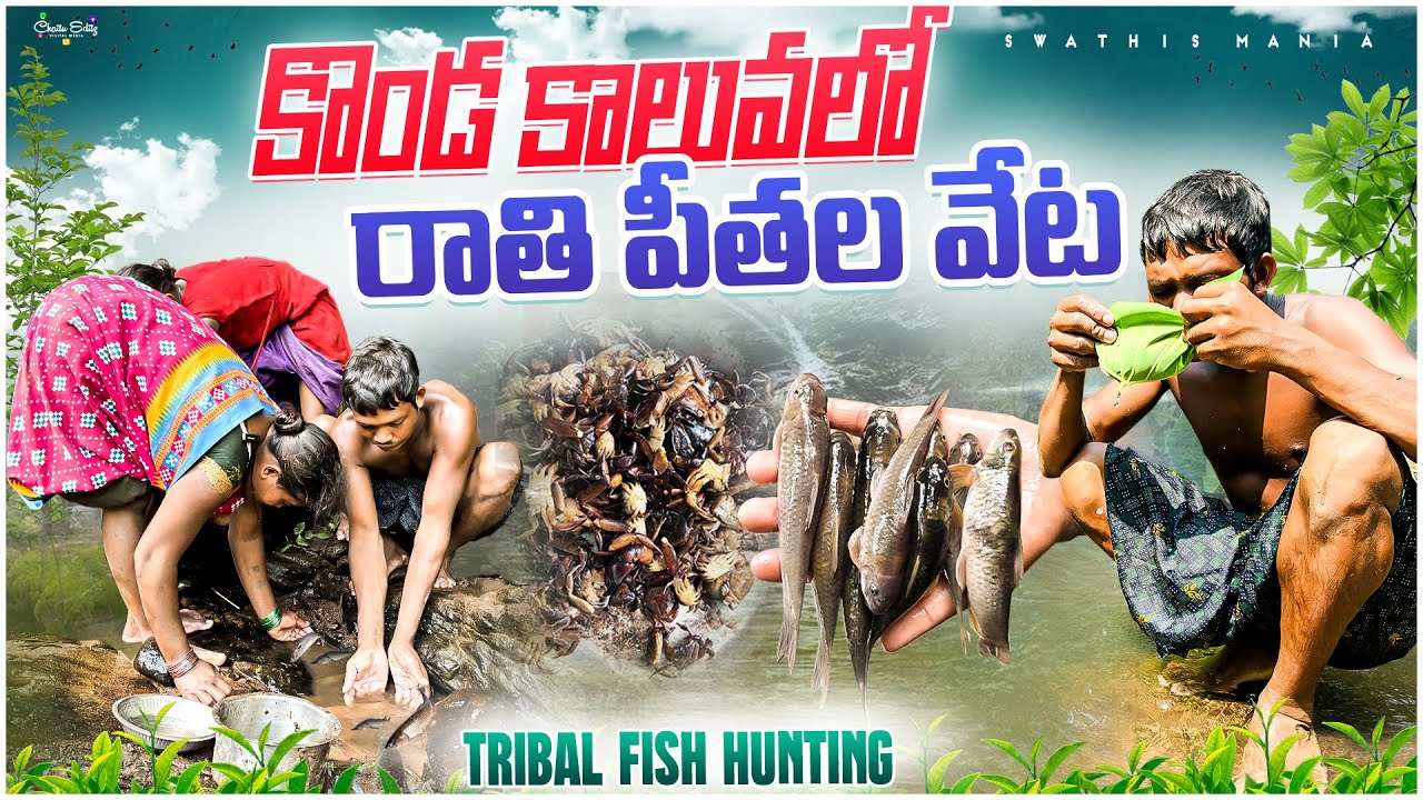 Andhra Tribes Hunting: కొండవాగులో గిరిజన వేట|ఇక్కడ చేపలు 🐟 పట్టే విధానం ...