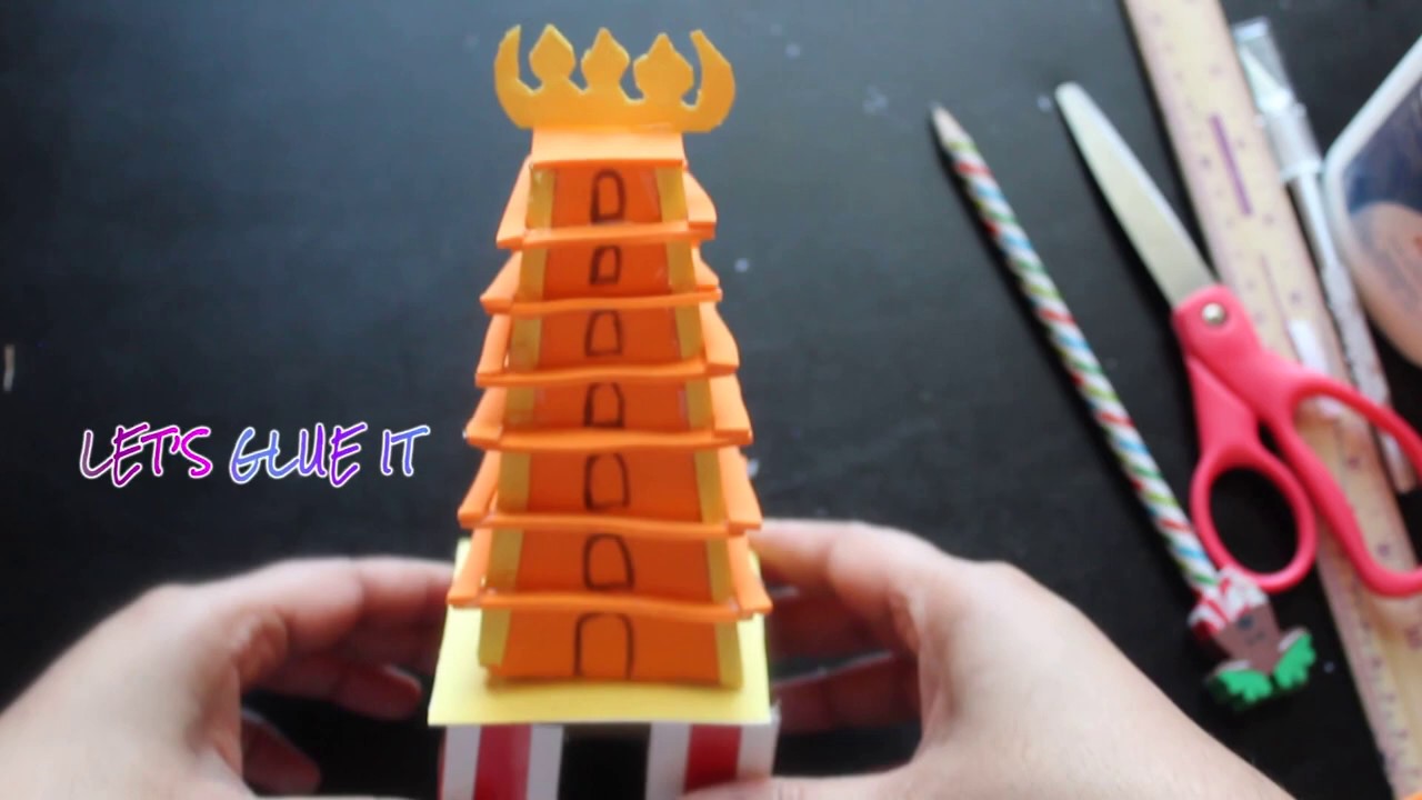 Temple gopuram made with foam sheet and poster board. - YouTube