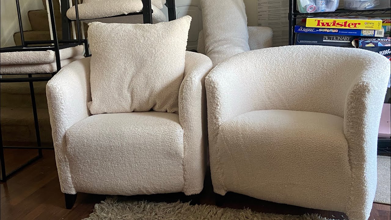 DIY BOUCLE BARREL CHAIRS - YouTube