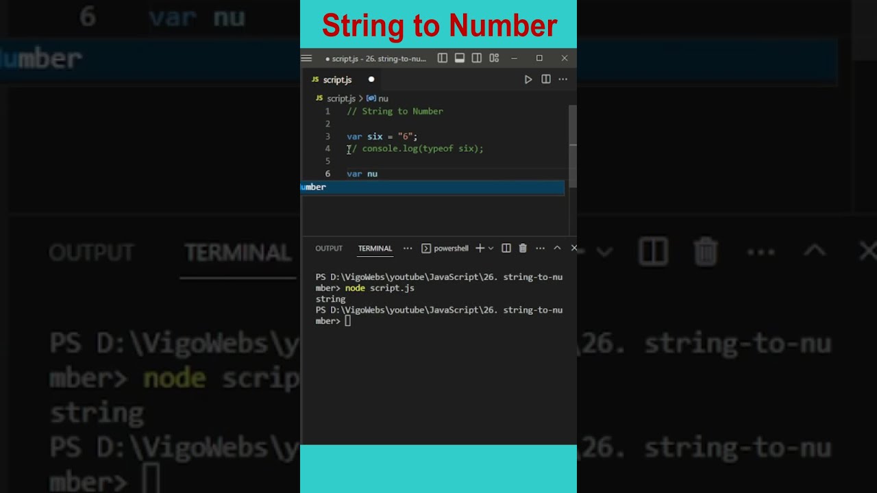 JS Tips Quickest Way To Convert String To Number shorts javascript JS Tips Quickest Way To Convert String To Number shorts javascript