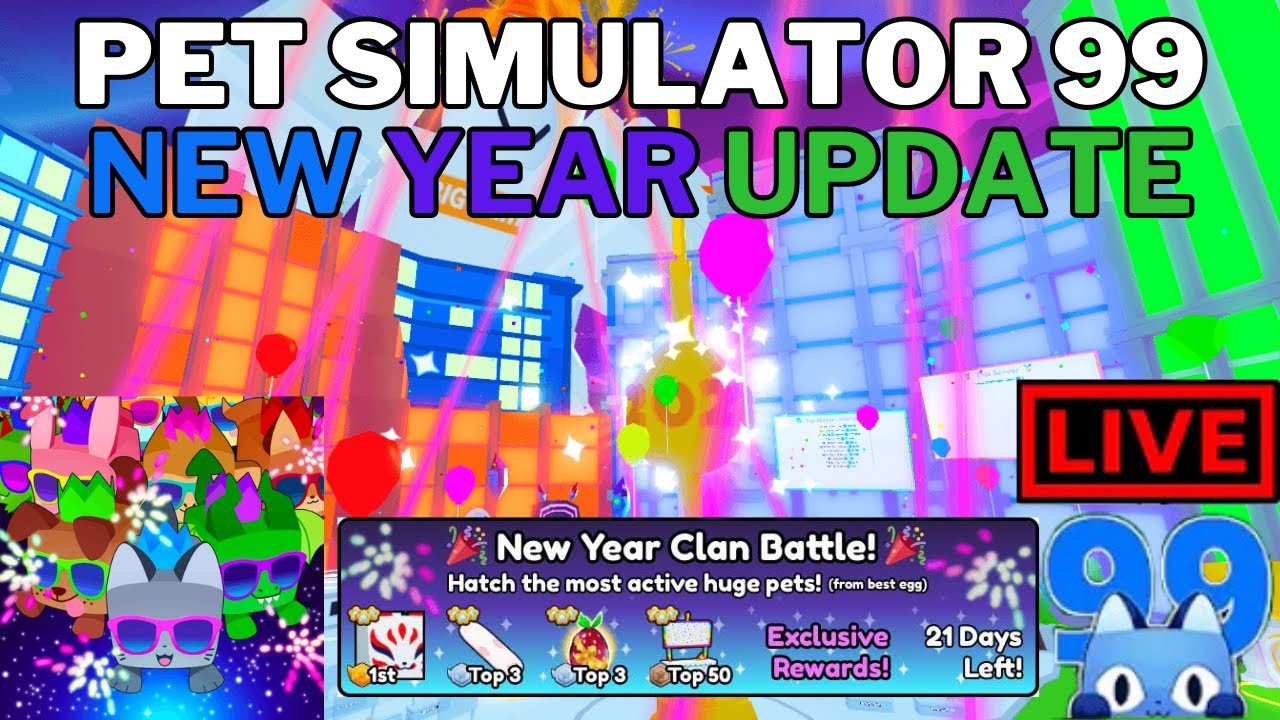 🔴LIVE: Pet Simulator 99 - Hatching Huges For Clan Battle, and GRINDING ...