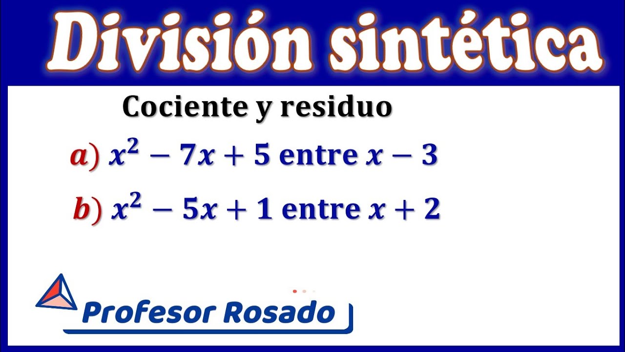 División sintética o Rufinni/ DIVISIÓN DE POLINOMIOS - YouTube
