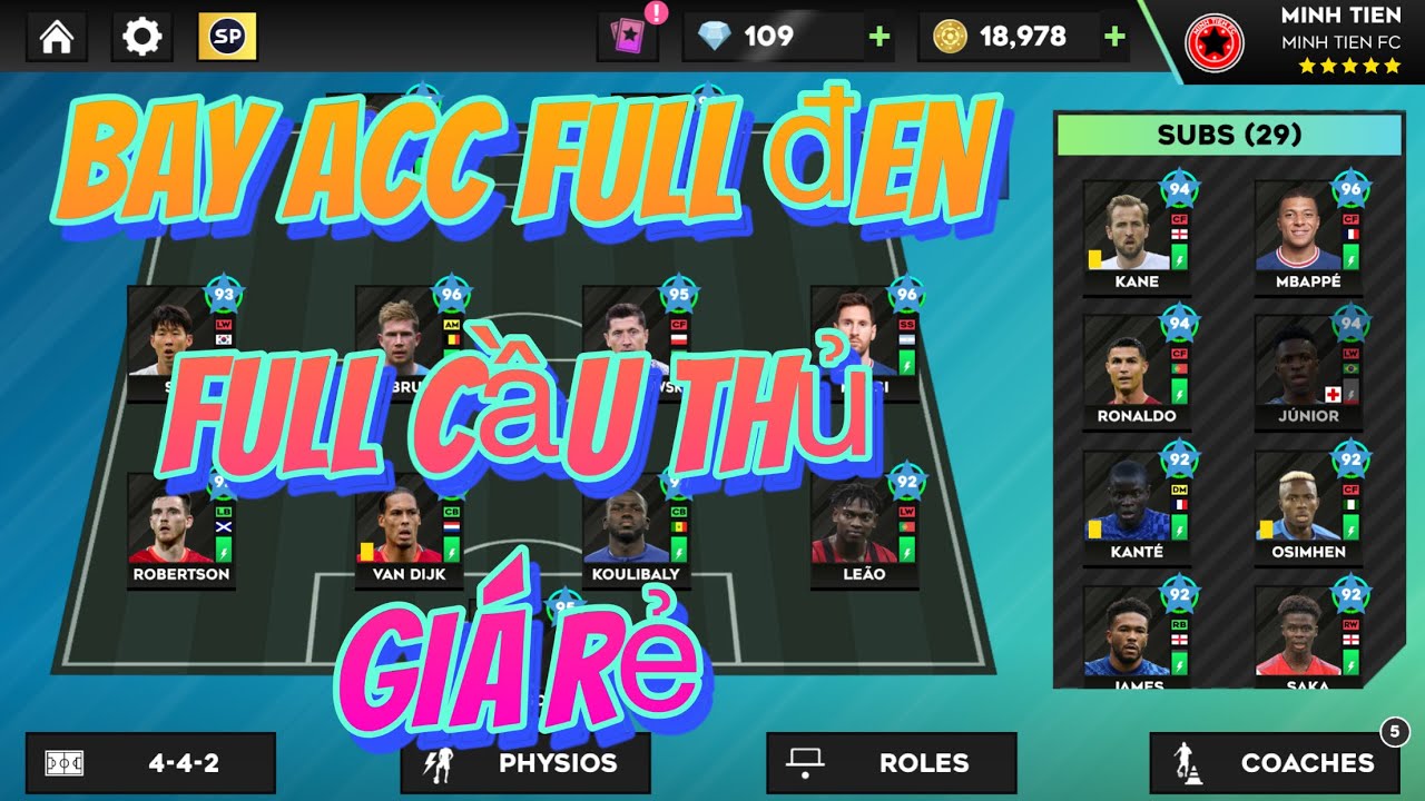 BAY ACC Full đen full cầu thủ giá rẻ | Mua Bán Acc DLS | - YouTube