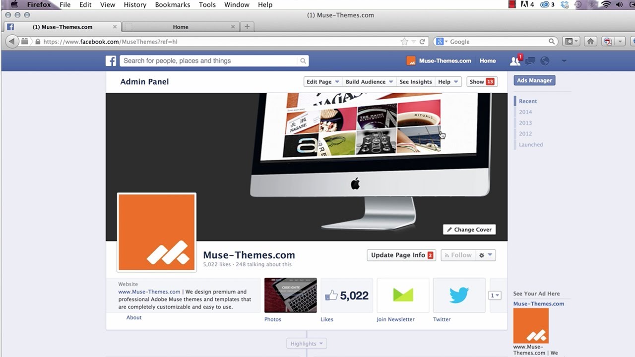 Adobe Muse Tech Tips | Facebook Widget 2014 Tutorial by MuseThemes.com ...
