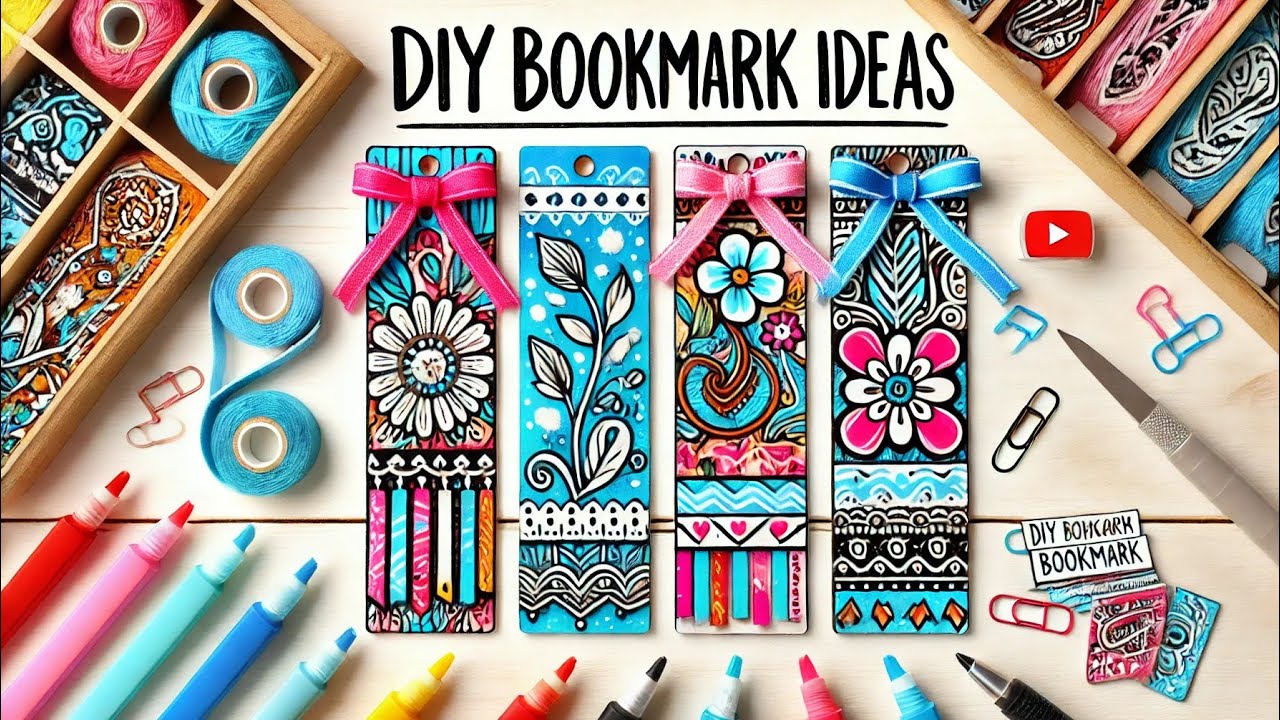 DIY Beautiful BookMark♡/How to make bookmark/ 4 easy idea/handmade ...