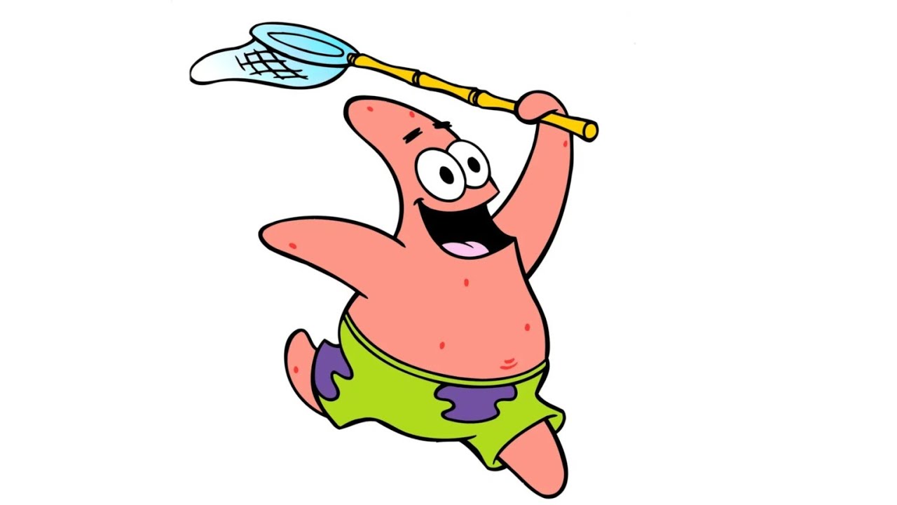 How to draw Patrick from a cartoon, step by step, learning to draw with ...