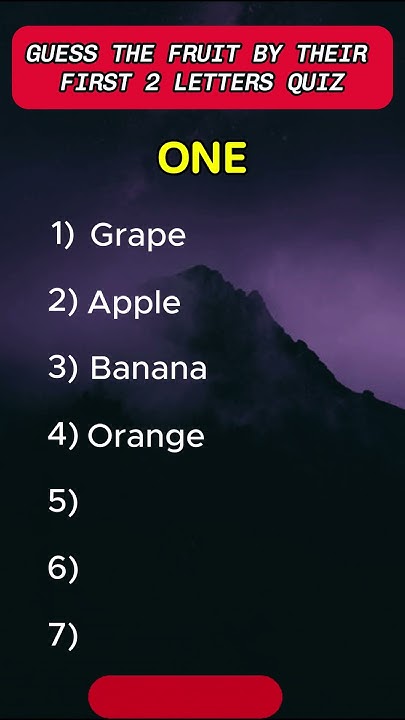 Guess the 7 fruits by missing letters in 60 seconds? #guessthefruits # ...