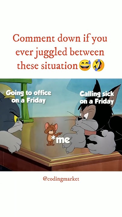 Going To Office Vs Taking A Sick Leave🤣😂😅office Sick Coders Weekend Clientes Viral Shorts