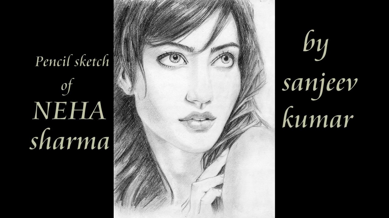 How to draw beautiful sketch of Neha sharma !! Portrait Drawing ...